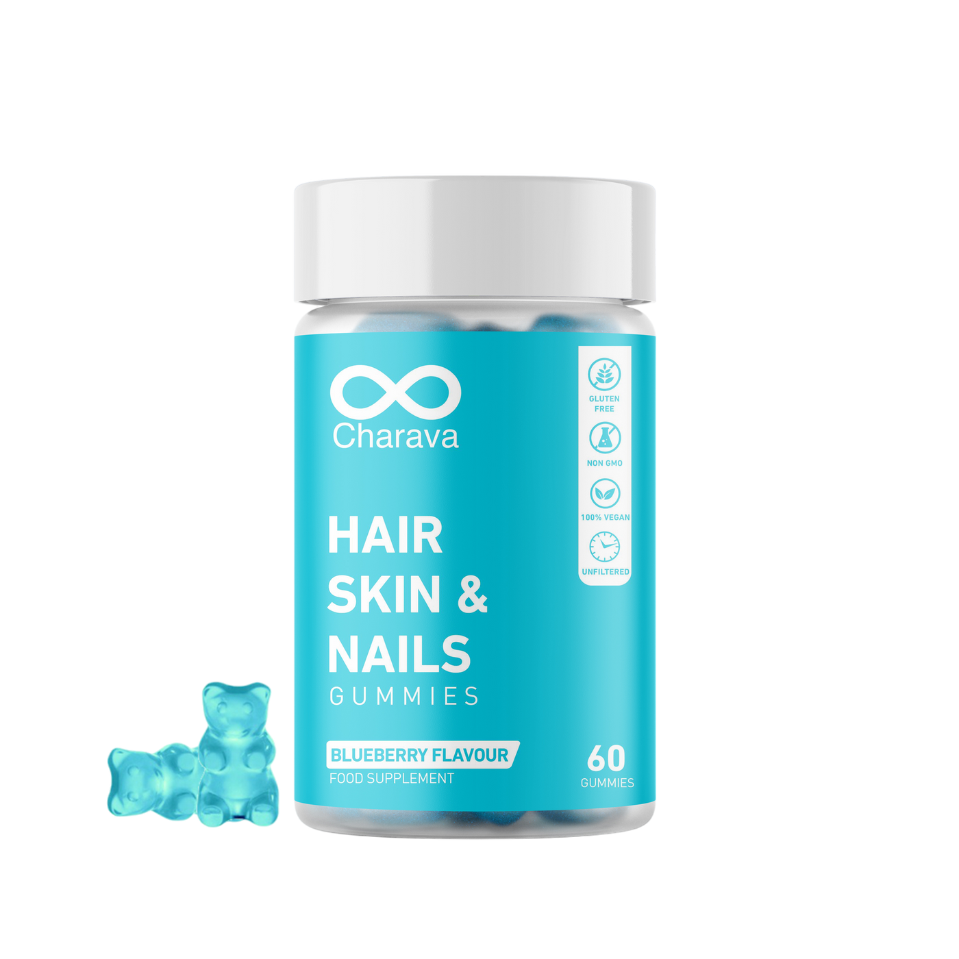 Hair Skin & Nails Gummies | Biotin Skin & Nails Gummies | Charava SA